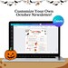 October Newsletter Template, Editable Newsletter, Monthly Newsletter ...