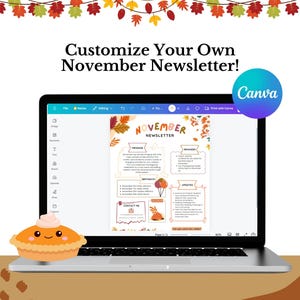 November Newsletter Template, Editable Newsletter, Monthly Newsletter ...