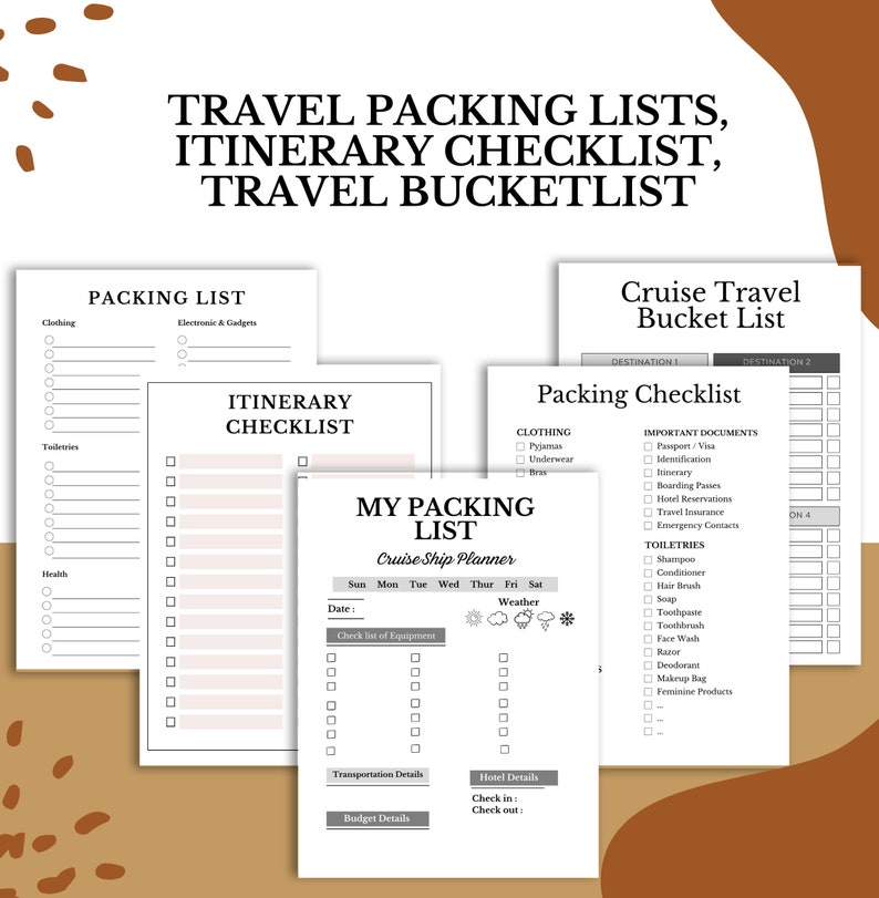 Cruise Planner Printable, Travel Itinerary, Destination Planner, Summer ...