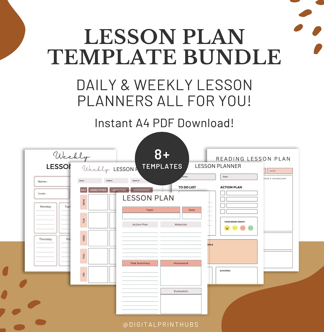 Lesson Plan Template, Lesson Planner Printable, Homeschool Teacher ...