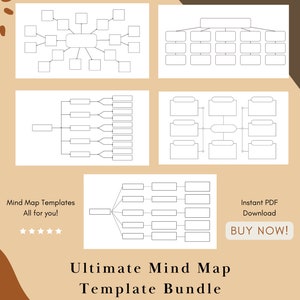 Printable Mind Map Template: Brainstorming & Idea Planning (PDF ...