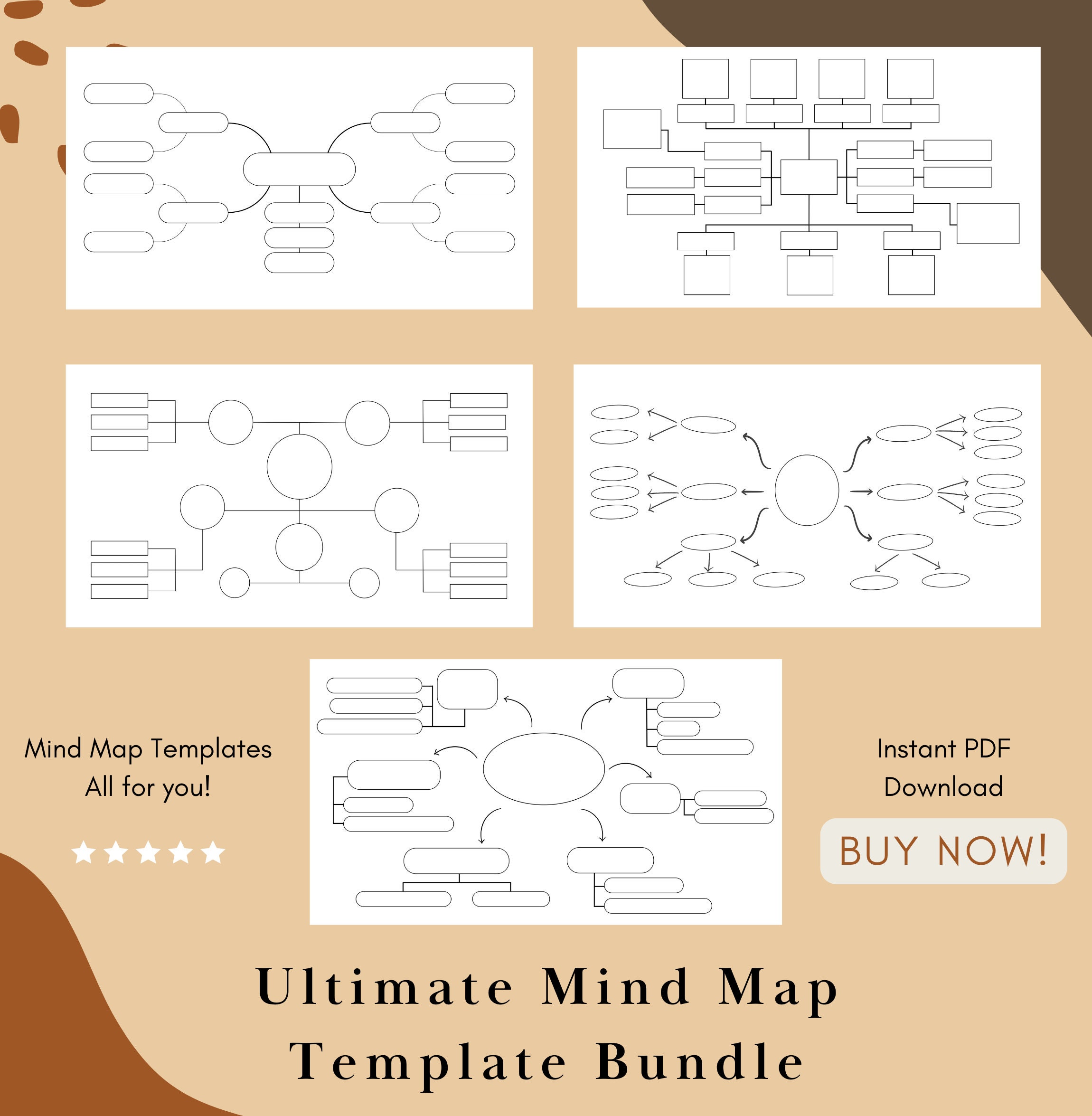 Mind Map Planner | Mind Map Ideas | Mind Map Design | Printable Mind ...