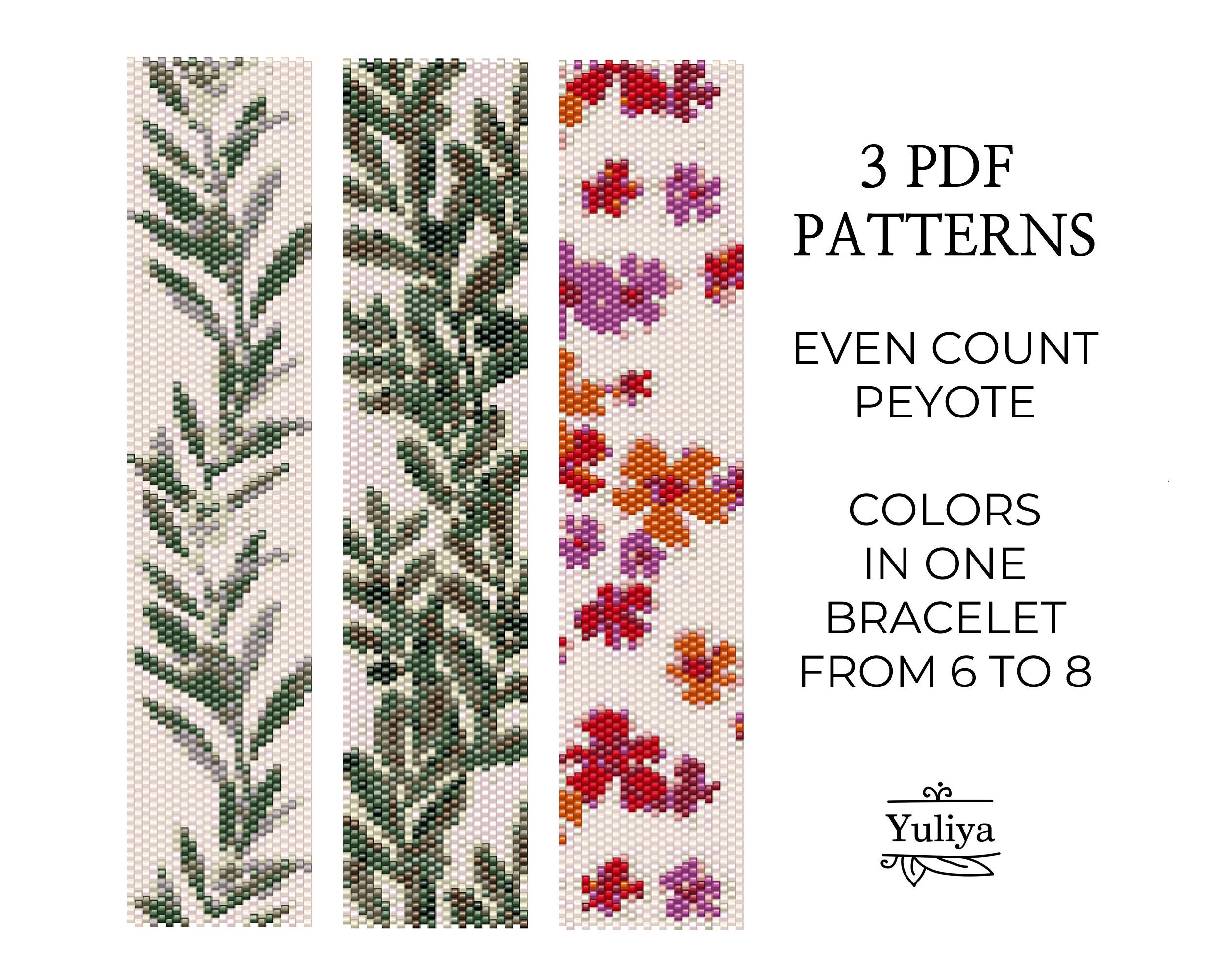 Floral Peyote, Bracelet Pattern, Floral Pattern, Beaded Accessory ...