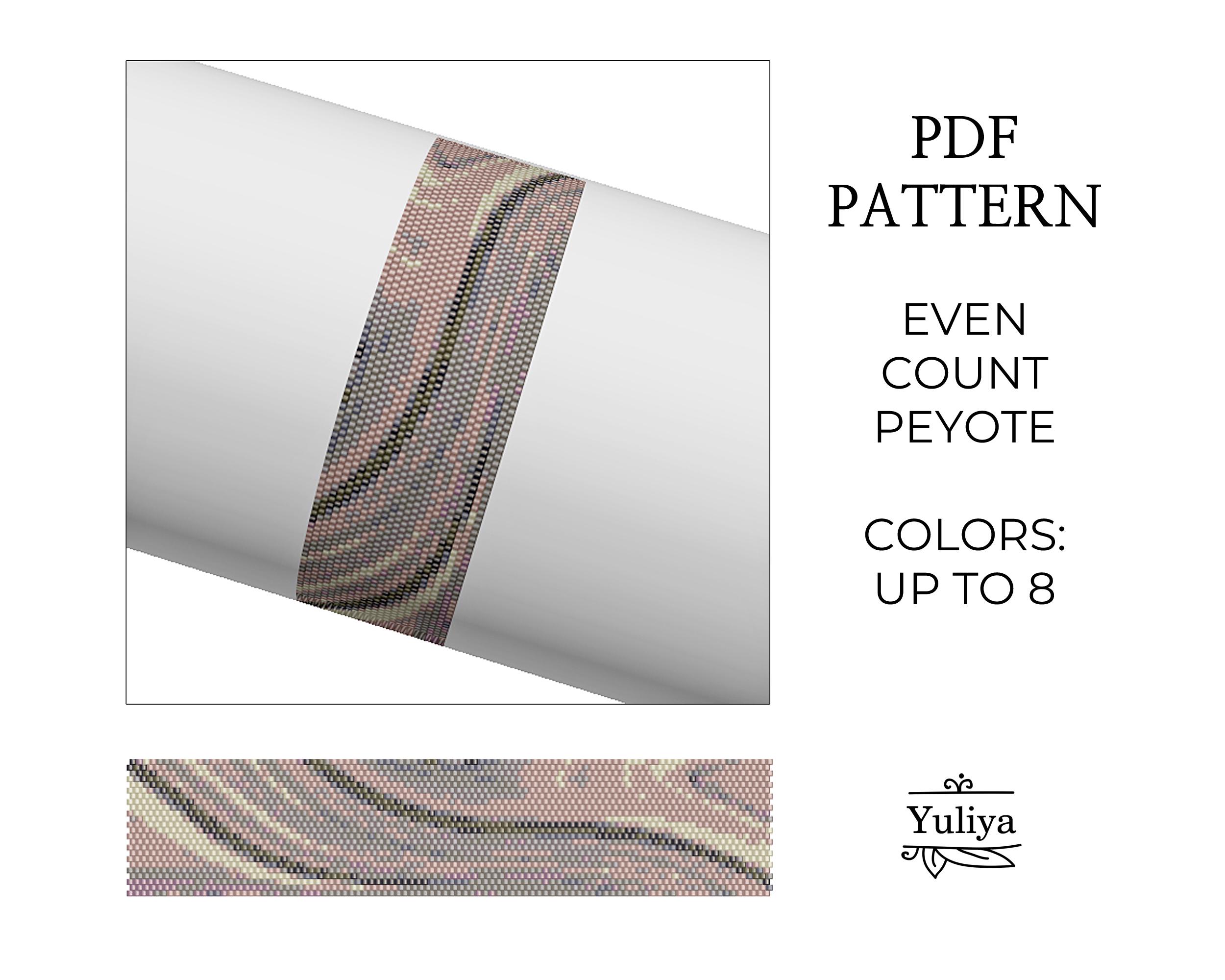 Peyote Bracelet Pattern, Abstract Peyote Bracelet, Beaded Bracelet ...