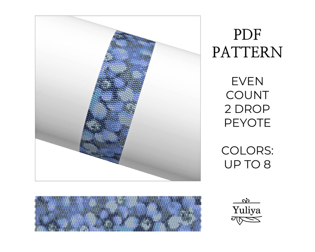 Two Drop Peyote Bracelet Pattern, Abstract Design, Beaded Bracelet ...
