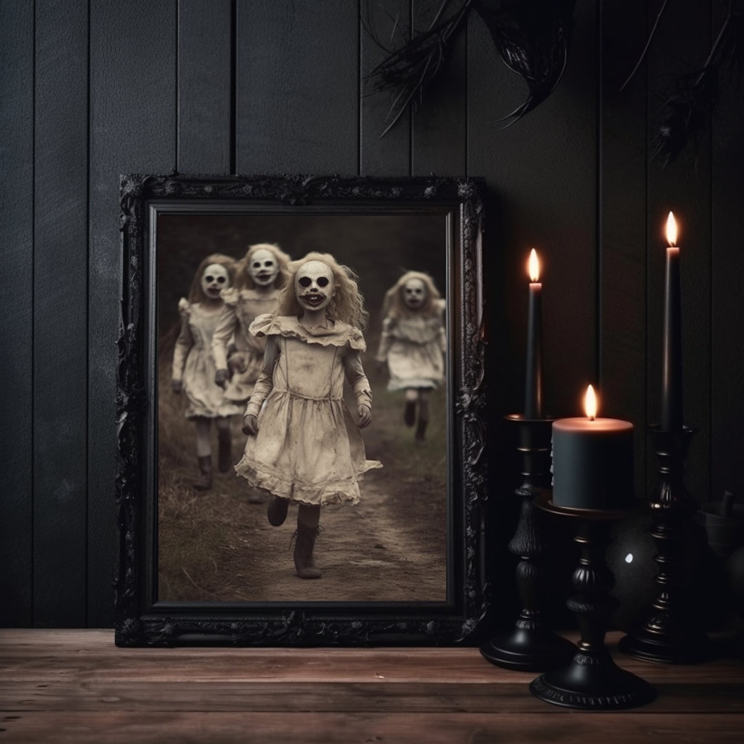 Halloween Printable Digital Wall Art Set of 5 Horror Dolls. Scary ...