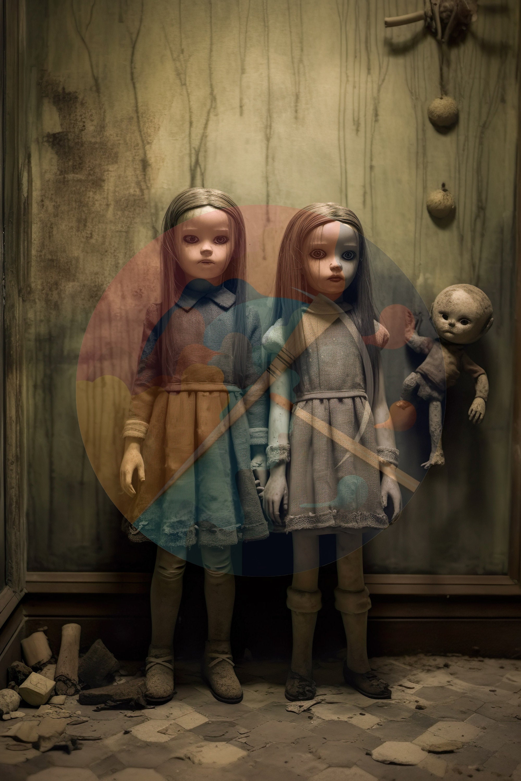 Printable Halloween Digital Wall Art Set of 5 Horror Dolls. Scary ...