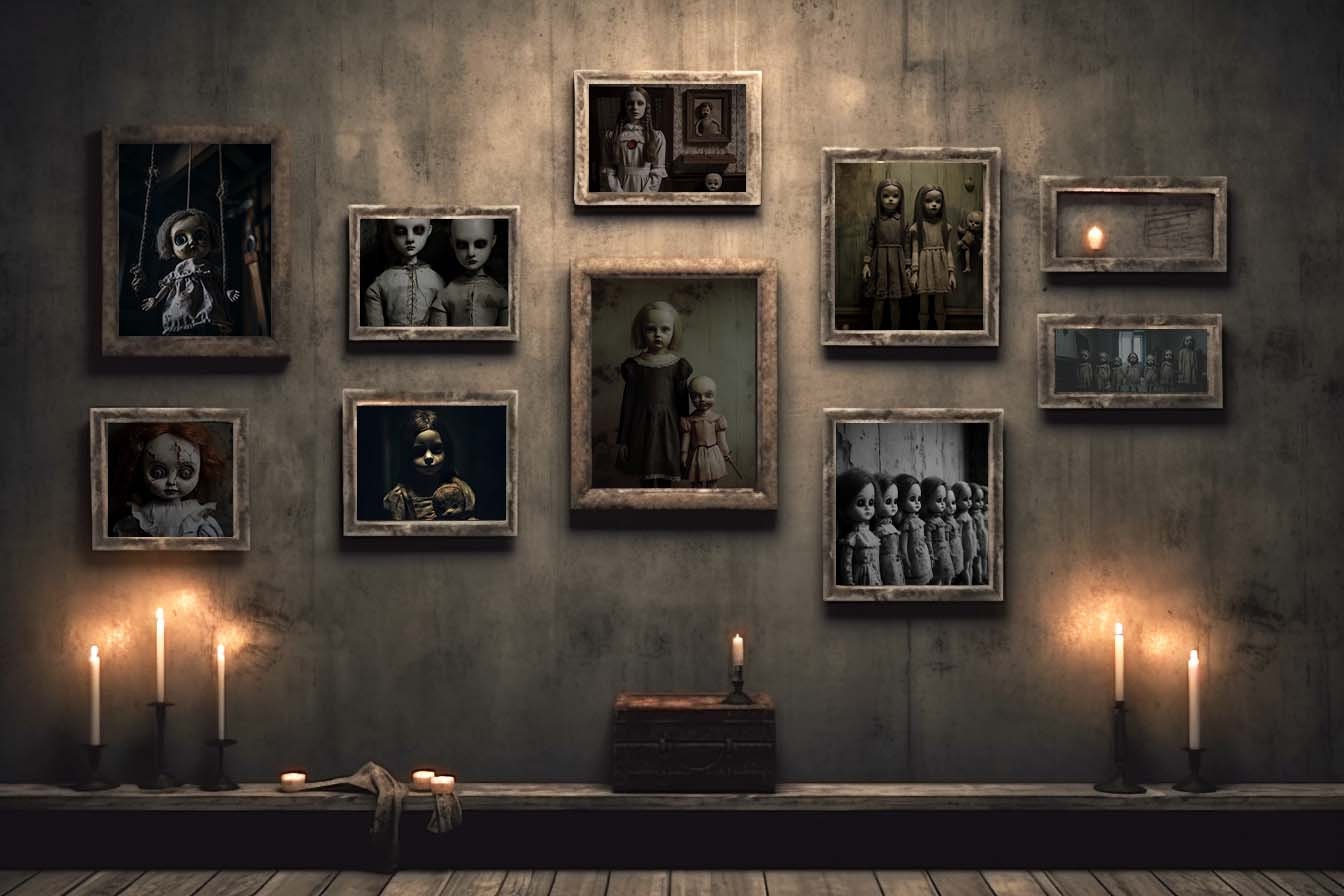 Printable Halloween Digital Wall Art Set of 5 Horror Dolls. Scary ...