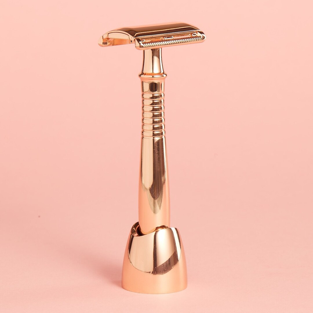 LYLA Rose Gold Safety Razor With 5 Razor Blades Eco Friendly - Etsy