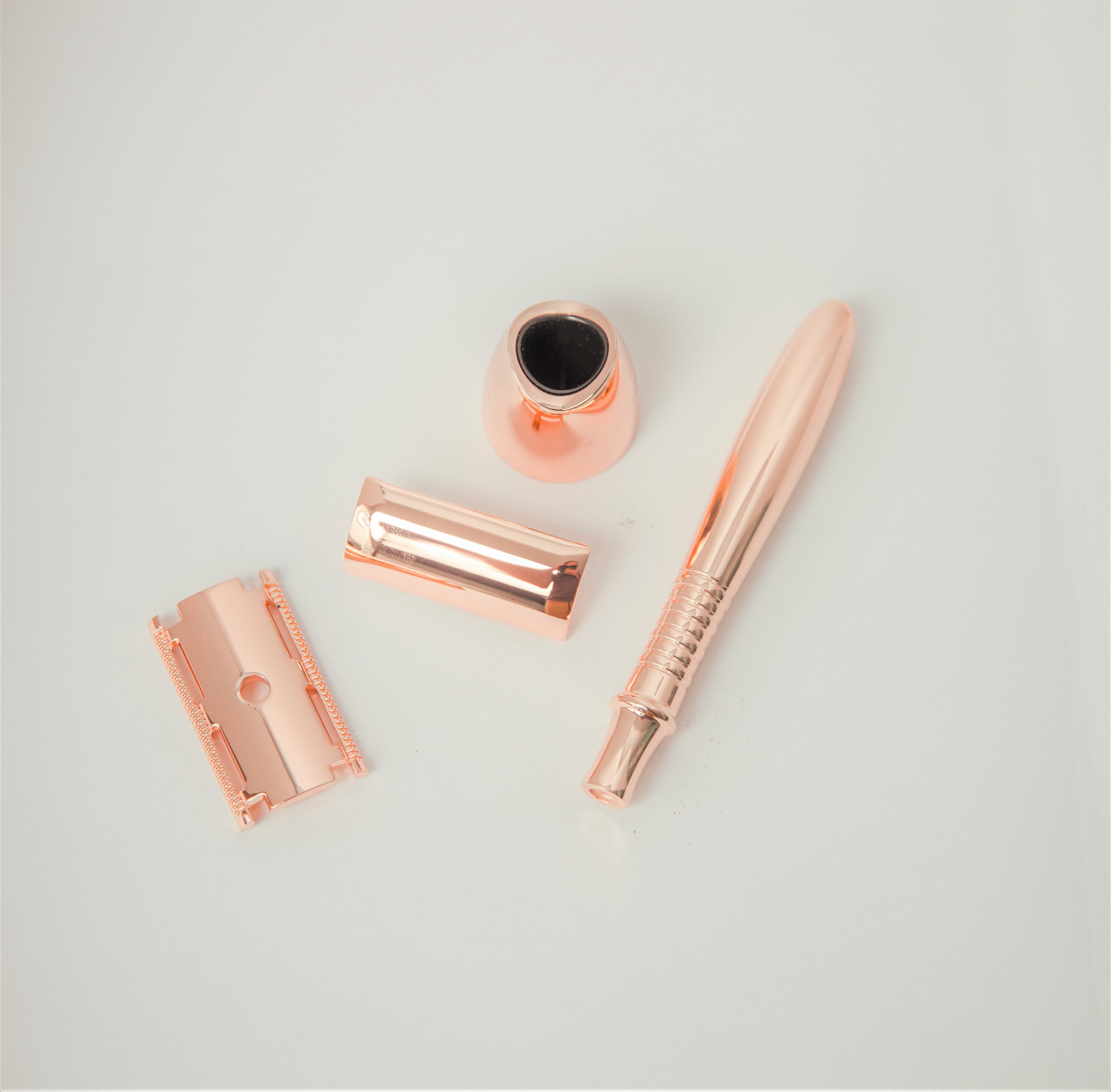 LYLA Rose Gold Safety Razor With 5 Razor Blades Eco Friendly - Etsy