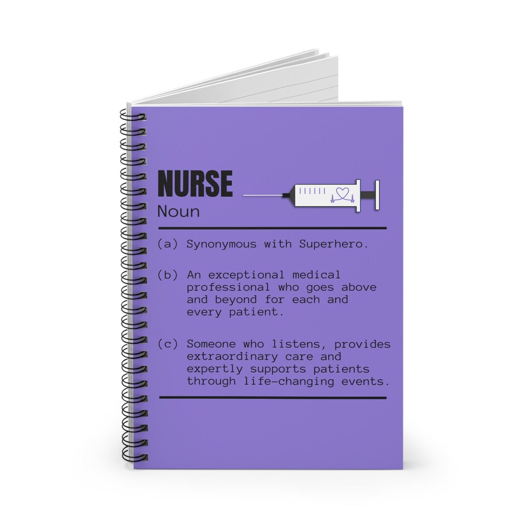 Nurse Description Ruled Line Spiral Notebook purple Nurse Journal ...