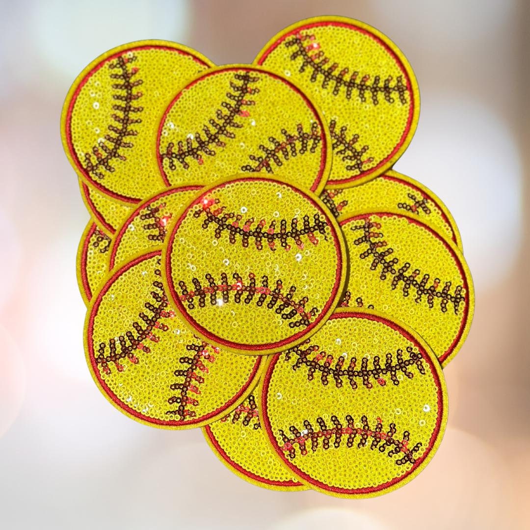 Softball Sequin Iron on Patch 3.5 Inch - Etsy