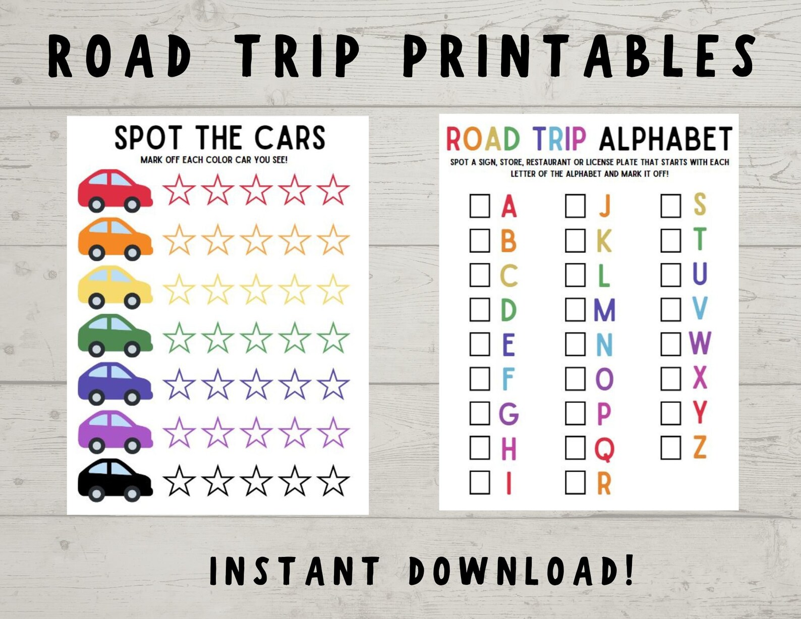 Road Trip Printable, Color Car Counting, Road Trip Alphabet Game ...
