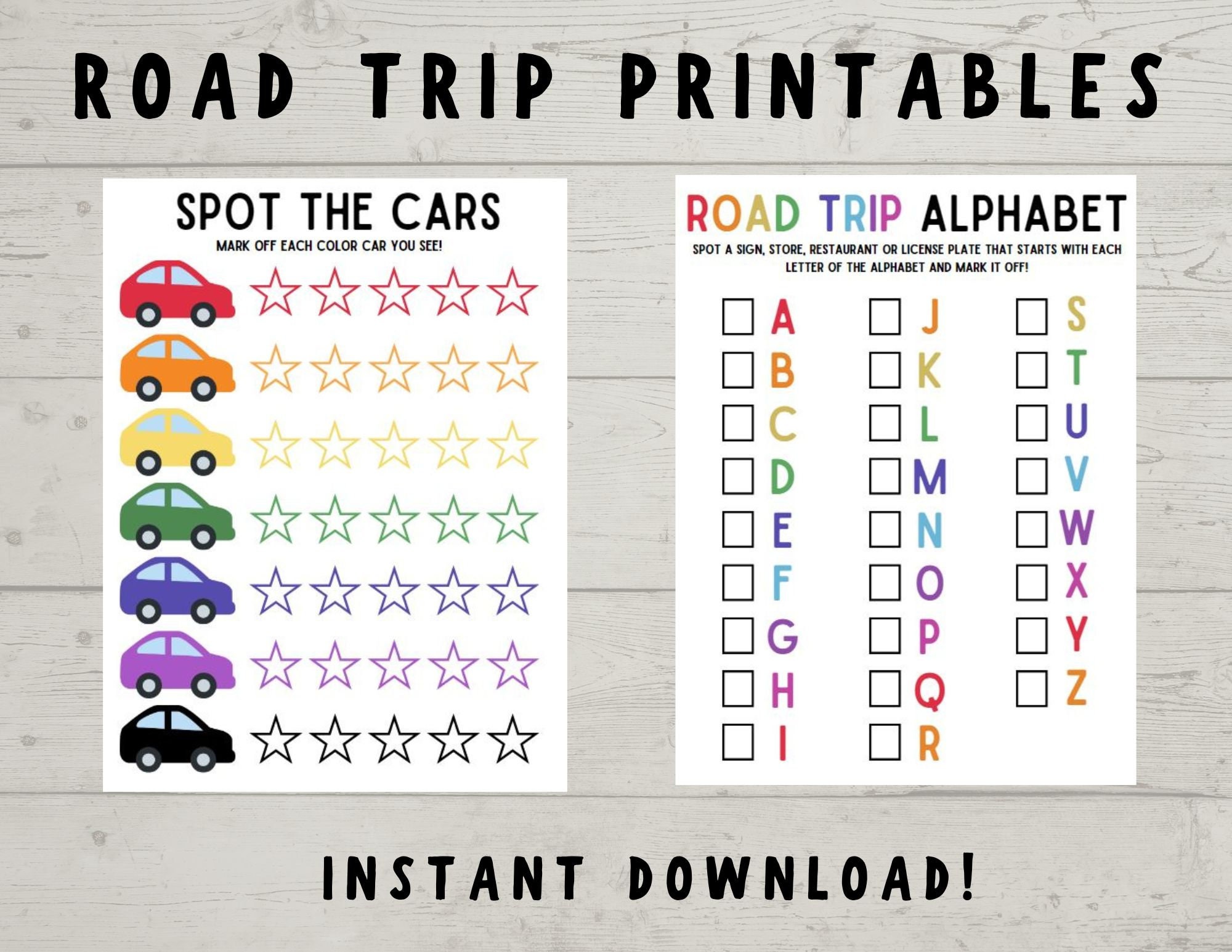 Road Trip Printable, Color Car Counting, Road Trip Alphabet Game ...