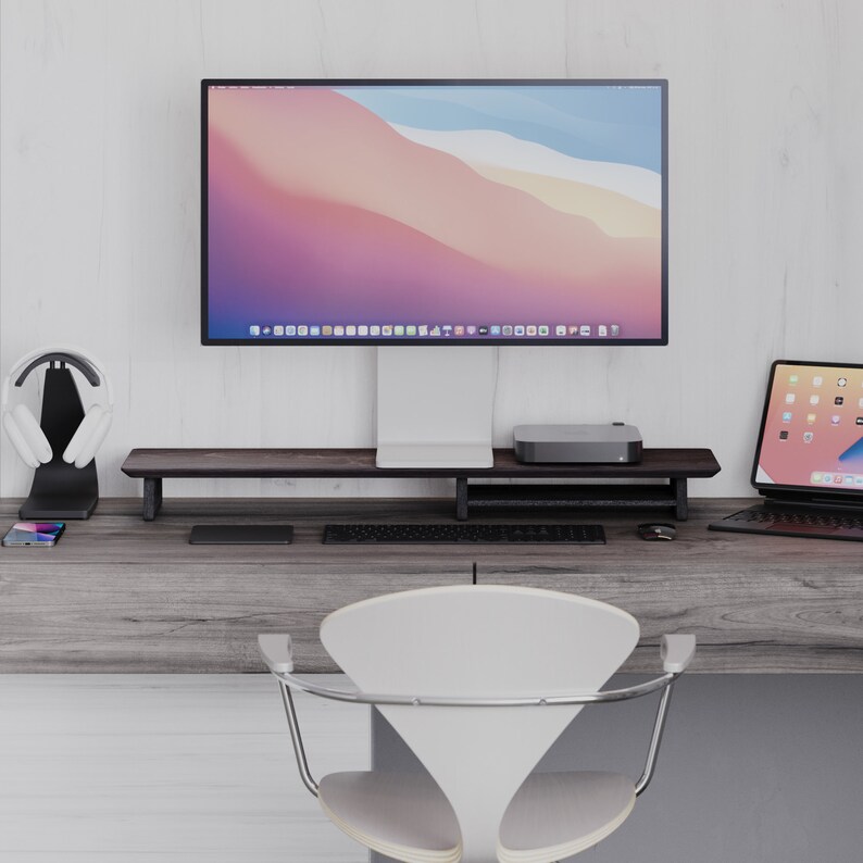 Monitor Stand Riser Ergonomic Monitor Desk Shelf Oak/walnut Wood for ...