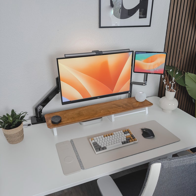 Monitor Stand Riser Ergonomic Monitor Desk Shelf Oak/walnut Wood for ...