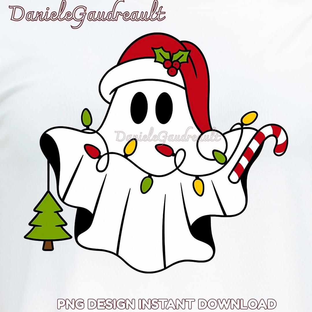 Christmas Ghost Png, Merry Creepmas Sublimation, Spooky Santa Hat ...