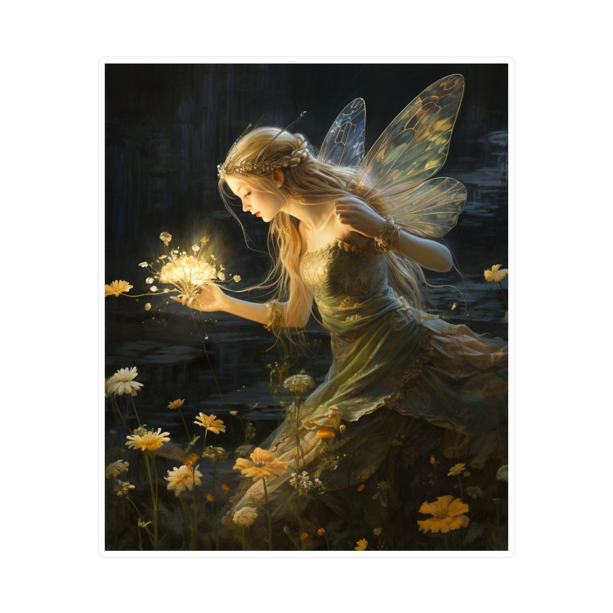 Fairy in the Garden Fae Faefolk Lights Fairy Sticker Faery Sticker ...