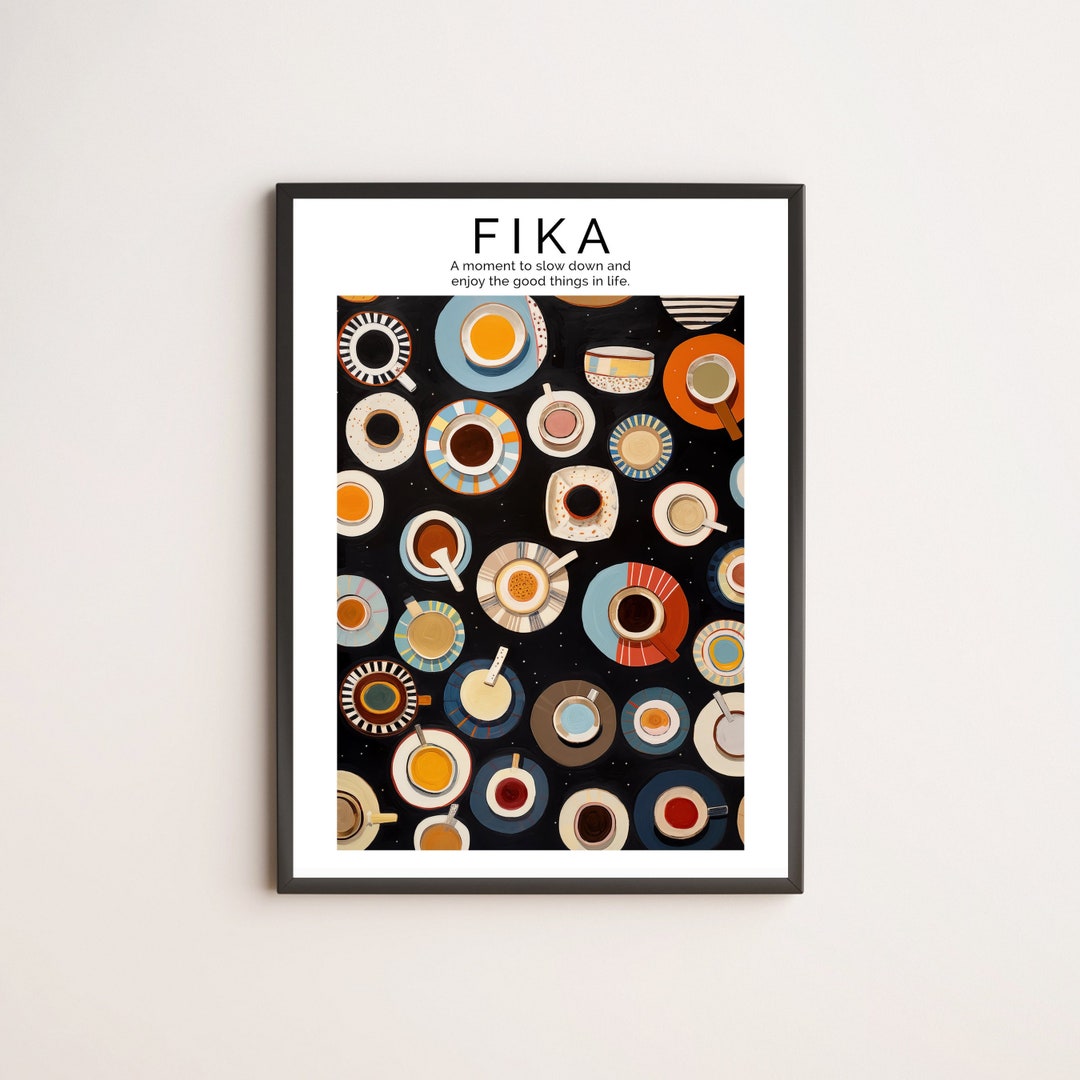 Fika Poster, Fika Print, Fika Art, Fika Wall Art, Sweden Art, Swedish ...