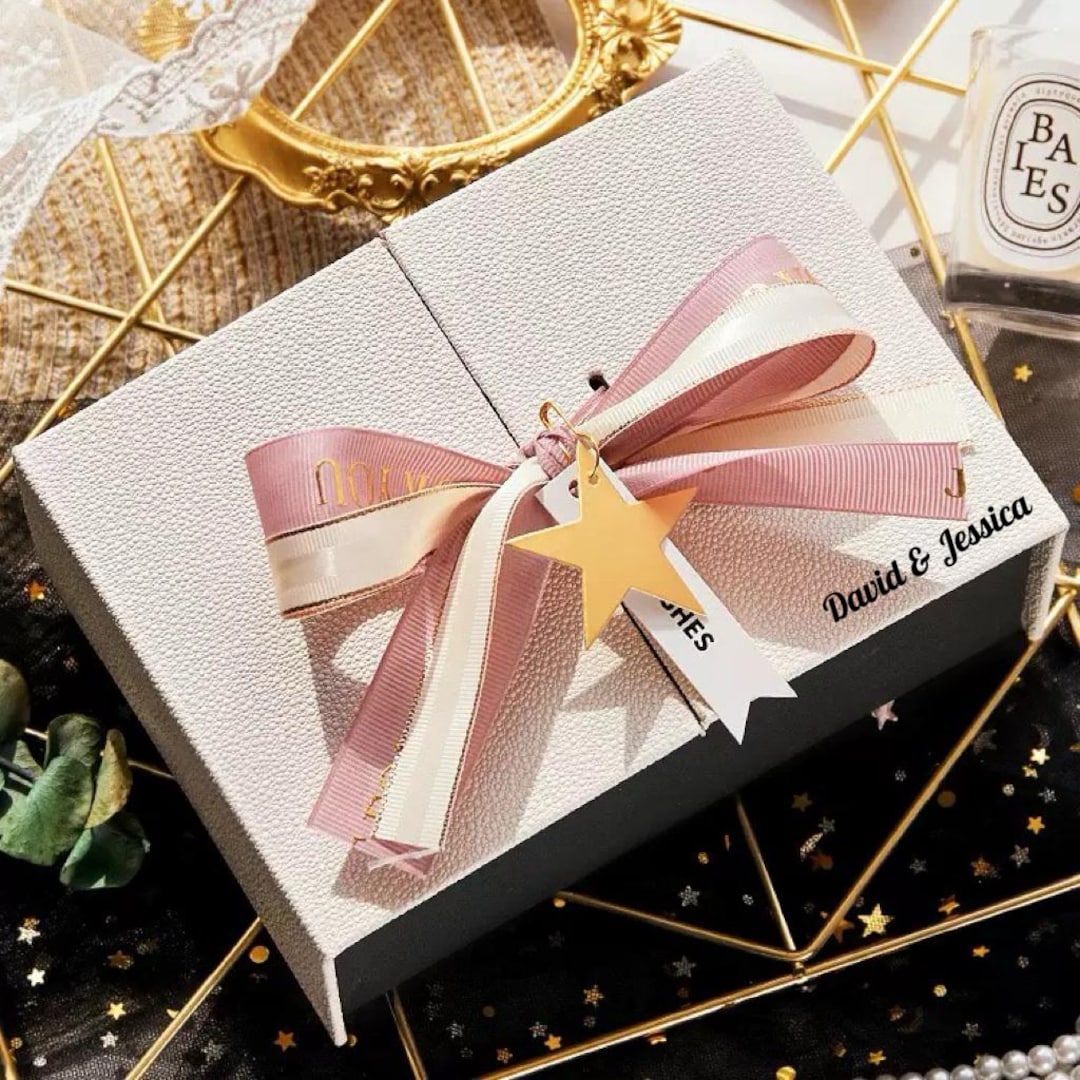 Luxury Ribbon Gift Box, Magnetic Closure, Bridesmaid Proposal Box ...