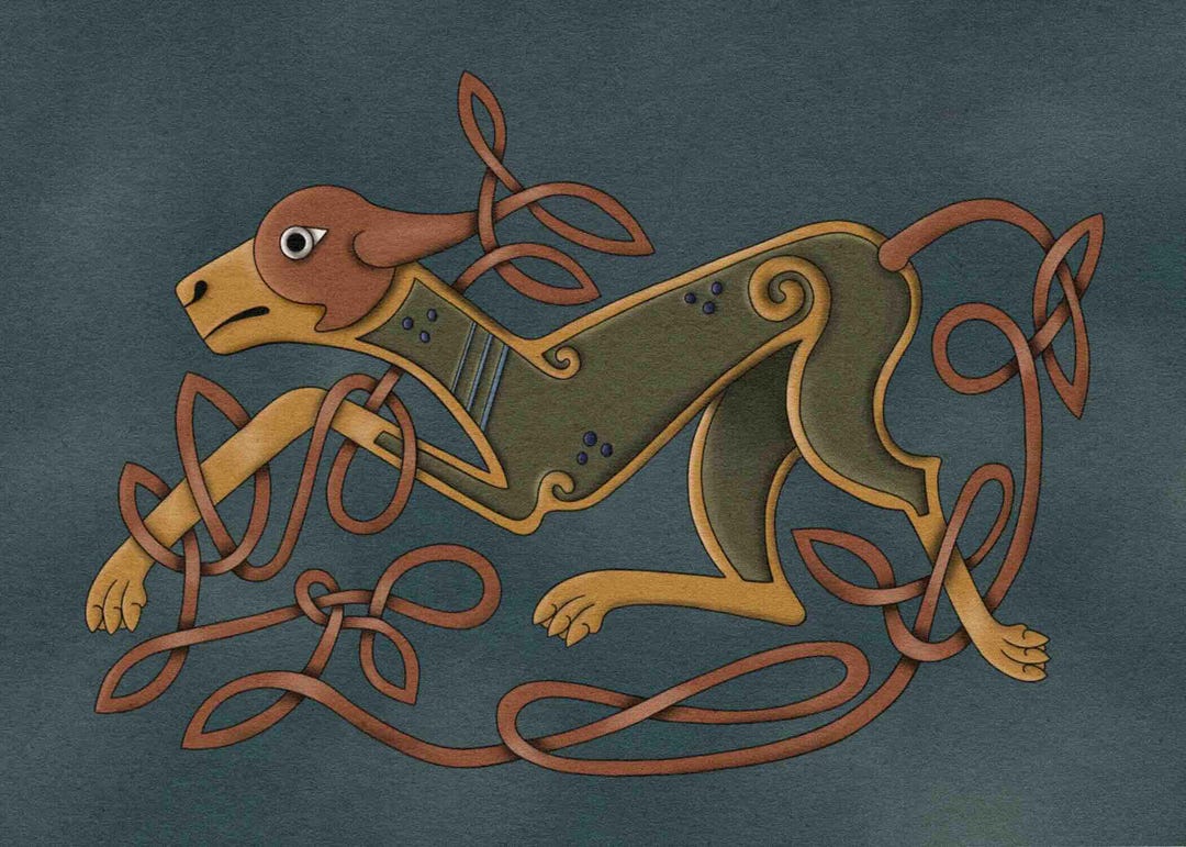 Celtic Hound Fine Art Print | Dog Art - Etsy