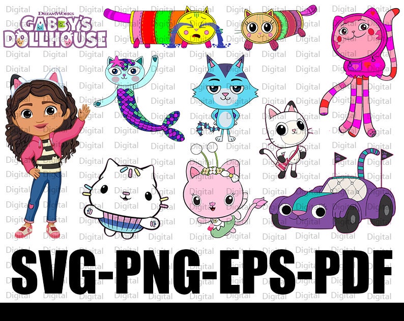 20 Clipart Bundle Layered Svg Gabby Svg Dollhouse Svg, 42% OFF