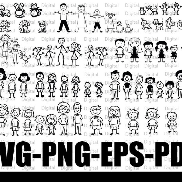 Stick Figure Family - Etsy
