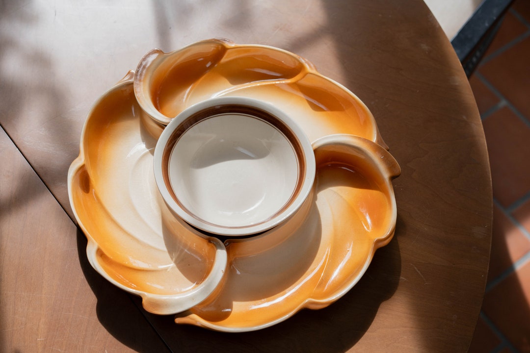 Vintage 1950s Lane & Co. Van Nuys California Pottery Ombré Leaf Dish ...