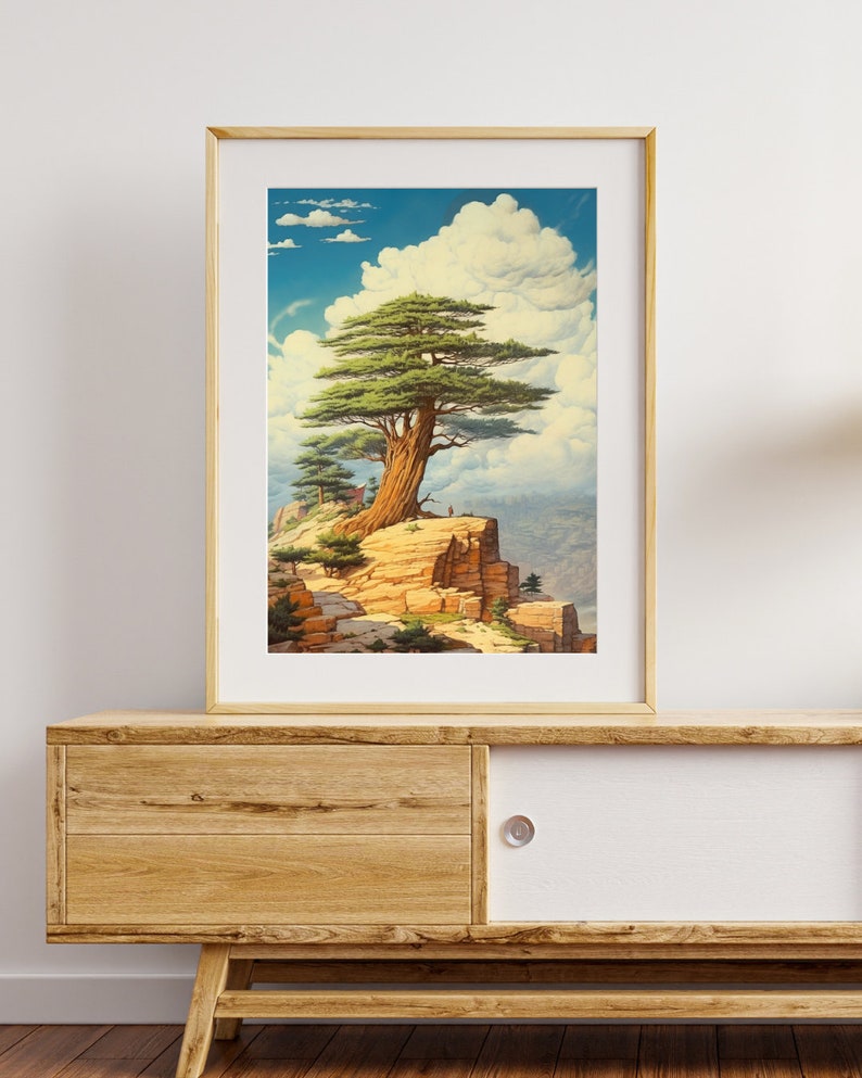 Landscape of Lebanon, Cedar Tree of Lebanon, Lebanese Art Set of 4 ...