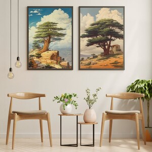 Landscape of Lebanon, Cedar Tree of Lebanon, Lebanese Art Set of 4 ...