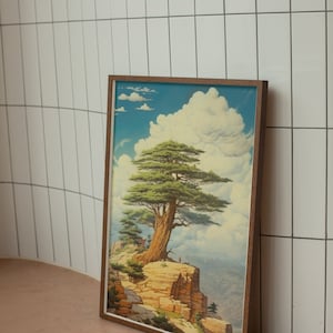 Landscape of Lebanon, Cedar Tree of Lebanon, Lebanese Art Set of 4 ...