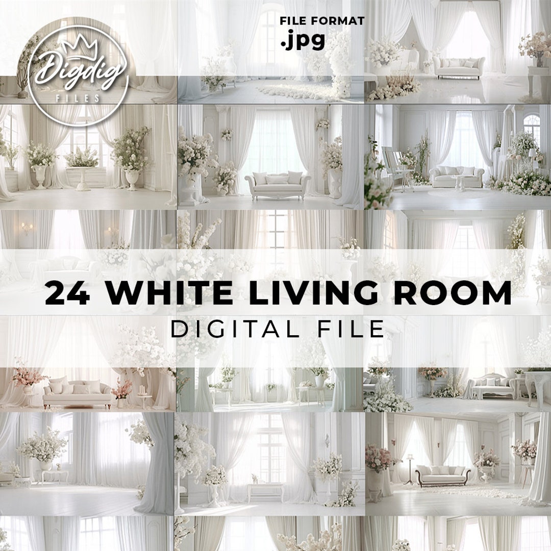 24 Digital White Room Backdrops - Maternity Backdrop Overlays - Studio ...