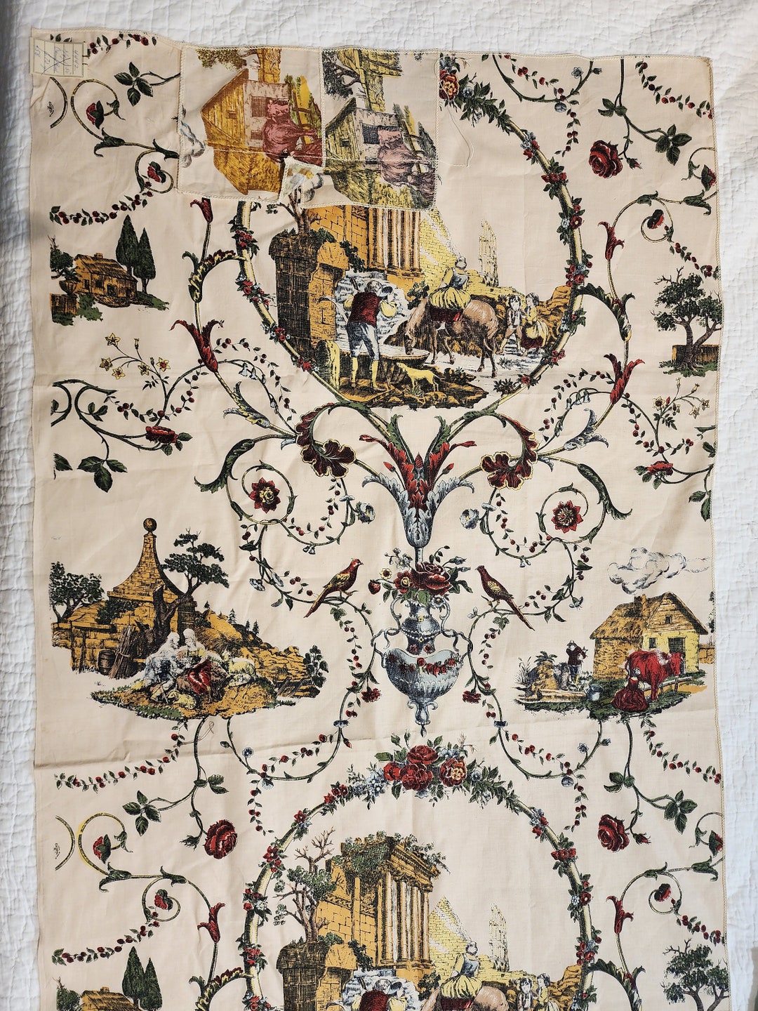 Vintage Historical Toile, Cotton Toile | Period Design | Panel 25”/52 ...