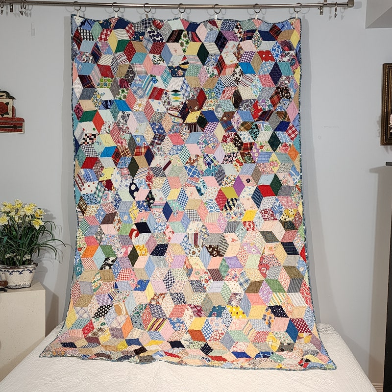 Tumbling Block Quilt - Etsy