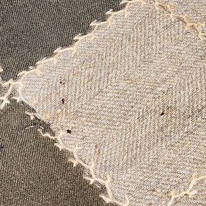 Vintage Geometric Wool Quilt Hand Quilted and Embroidered One Patch ...
