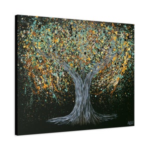 BROWN TREE of Life With Black Background CANVAS Print Art – Ready to ...