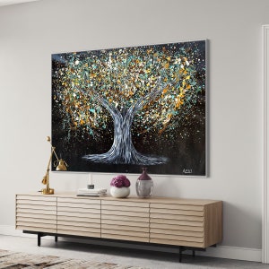 BROWN TREE of Life With Black Background CANVAS Print Art – Ready to ...