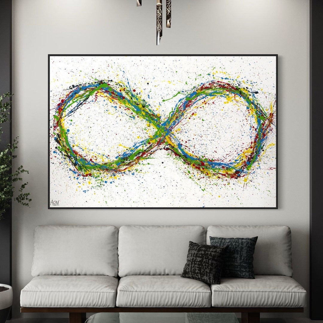 Colorful Abstract INFINITY SYMBOL Wall ART Ready to Hang & Print on ...