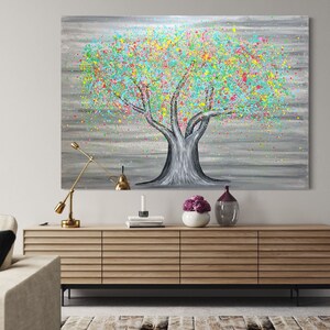 COLORFUL TREE Wall Art Print on Canvas Painting Elegance Your Home With ...