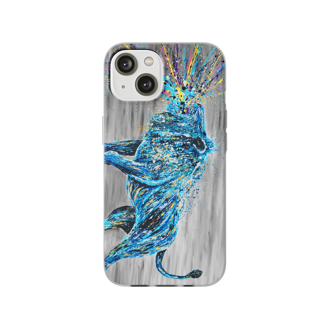 Roaring Lion Phone Case Art, Hand Painted Lion Design iPhone Flexi Case ...