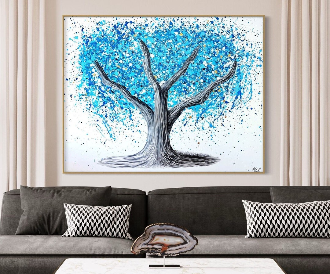 ABSTRACT TREE of Life Wall Art PAINTING on Canvas, Original Large ...