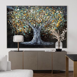 BROWN TREE of Life With Black Background CANVAS Print Art – Ready to ...
