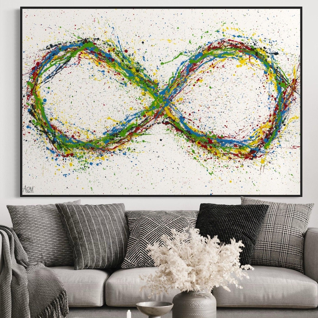Infinity Symbol Wall Art, Colorful Abstract Eternity Rolled Canvas ...