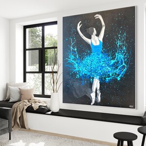 Original Glow in the Dark Dance Art, Unique Canvas Painting, Handmade ...