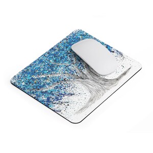Aesthetic Cute Blue Mouse Pad, Blue Tree of Life Design, Student ...