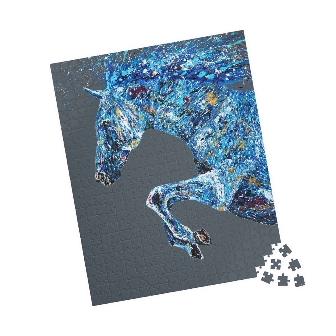 Puzzle Powerful Stride - Abstract Horse Art Jigsaw Puzzle, 1000-piece ...