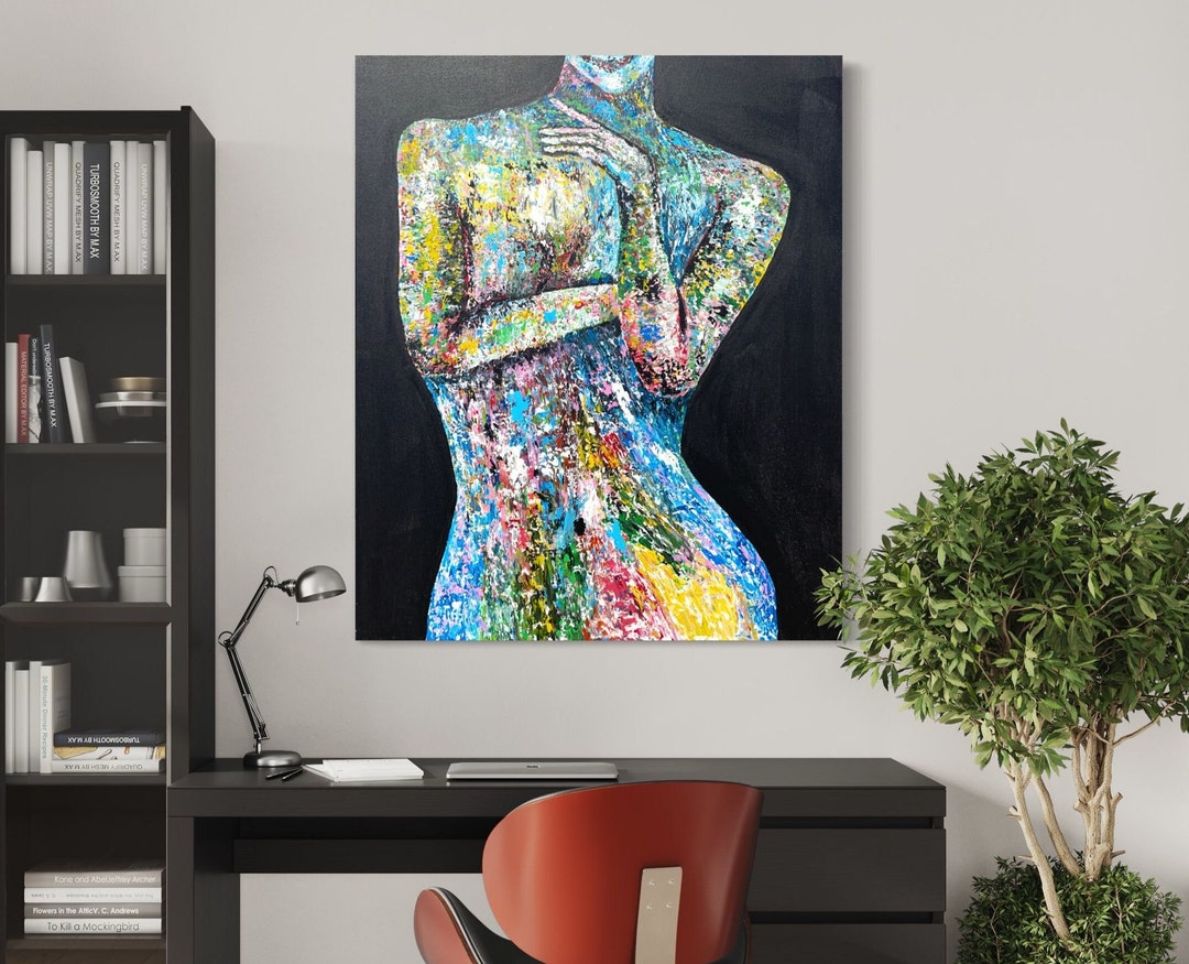 ABSTRACT FEMALE Body Wall ART Sexy Lady Painting Print on Canvas to ...