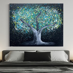 Colorful Tree Painting Print on Canvas Abstract Tree Painting a Print ...