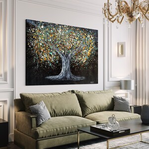 BROWN TREE of Life With Black Background CANVAS Print Art – Ready to ...