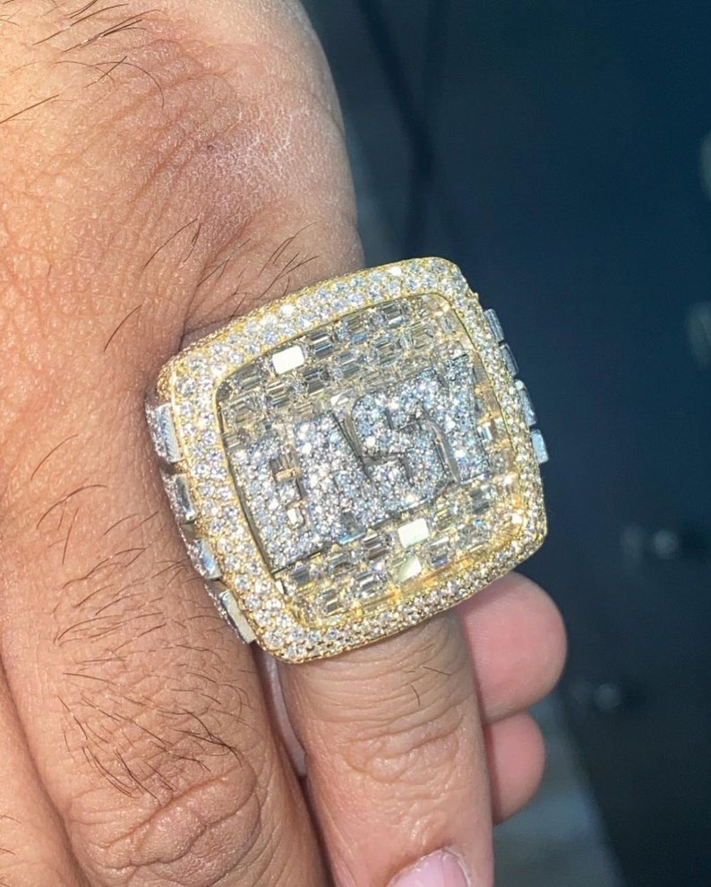 Rapper Men Champion Ring Hip Hop Customize Trendy Design Silver Ring ...